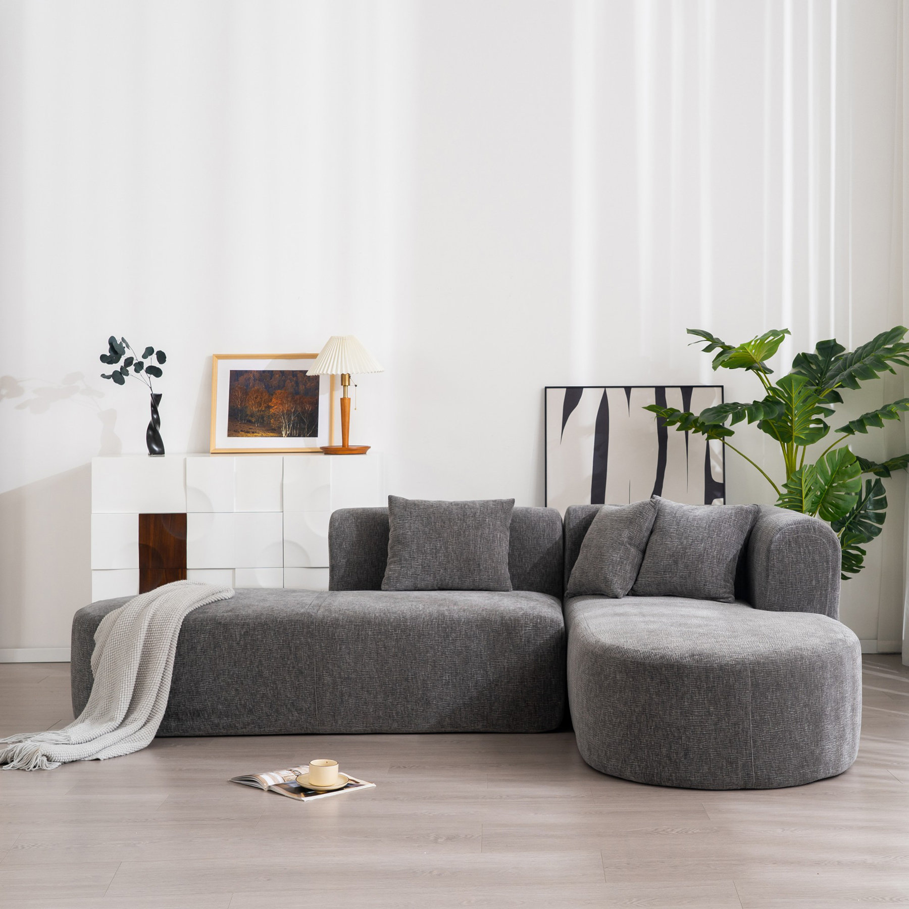 Ivy Bronx Mirod Stylish Corner Sofa with Wide Stitching - Wayfair Canada