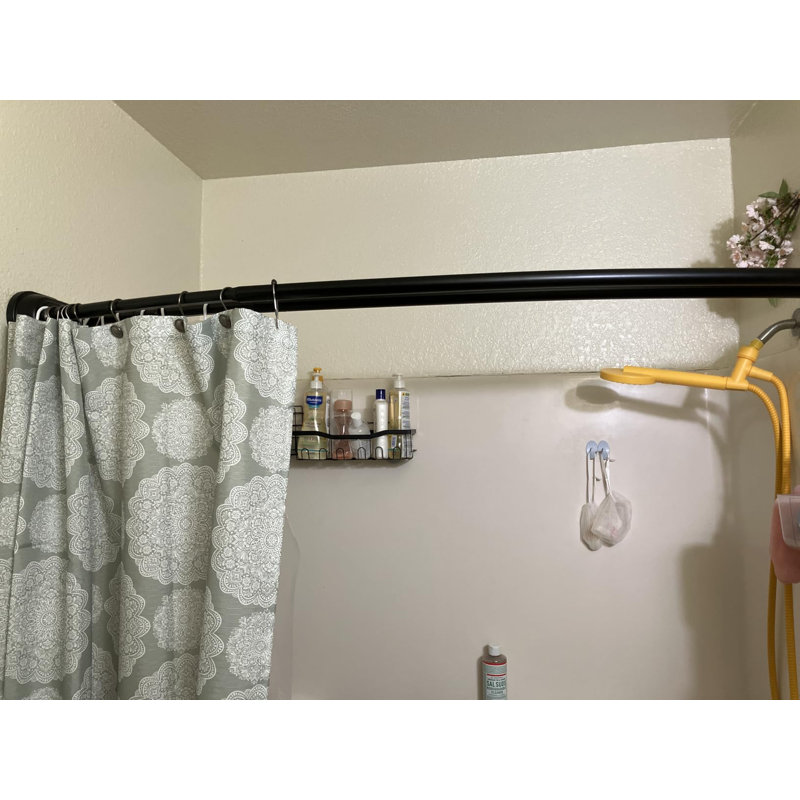 Passetas Double Curved Tension Shower Curtain Rod, No Drilling ...