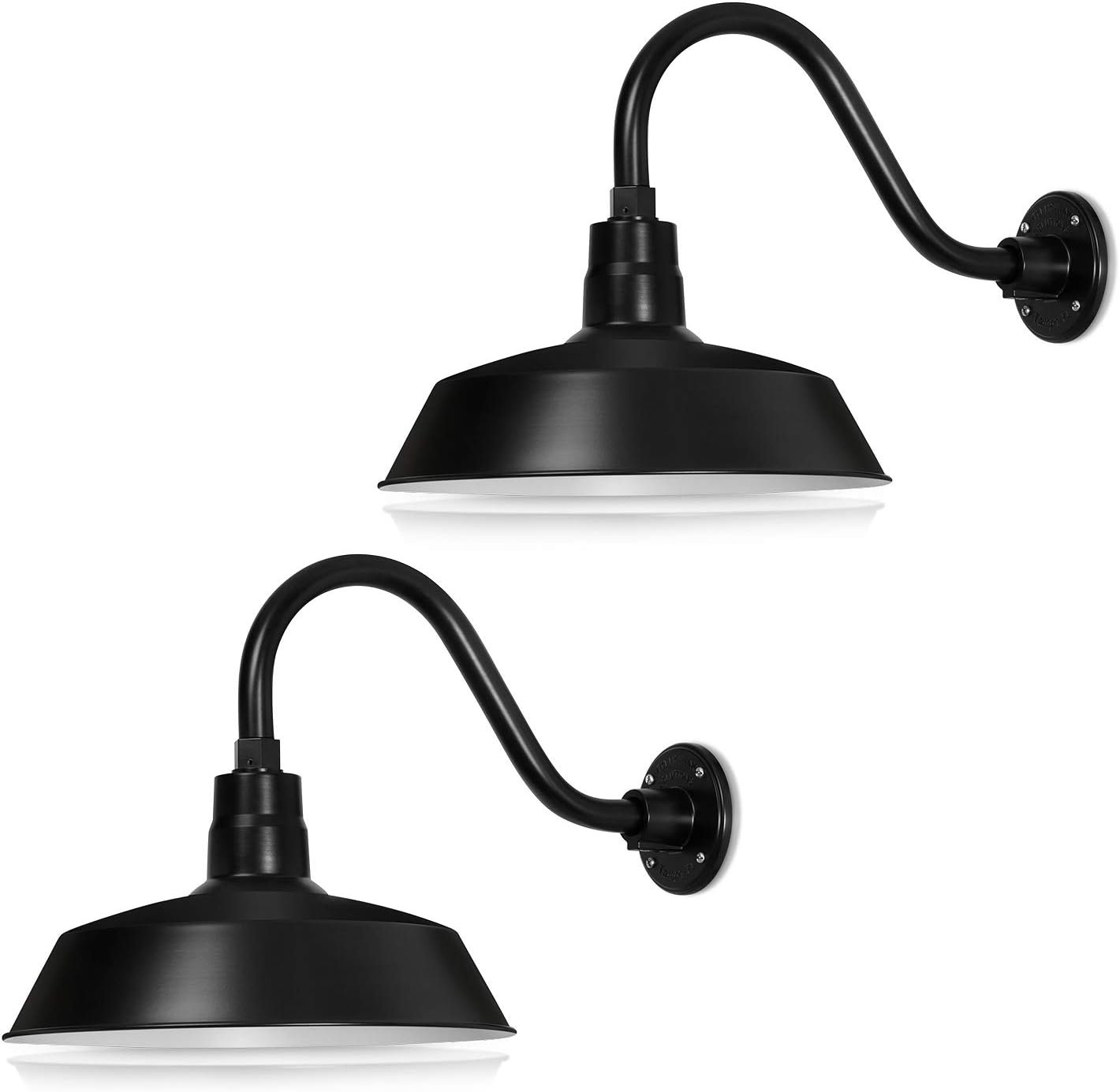 Co-t Satin Black Gooseneck Barn Light Fixture With Extension Arm - UL ...