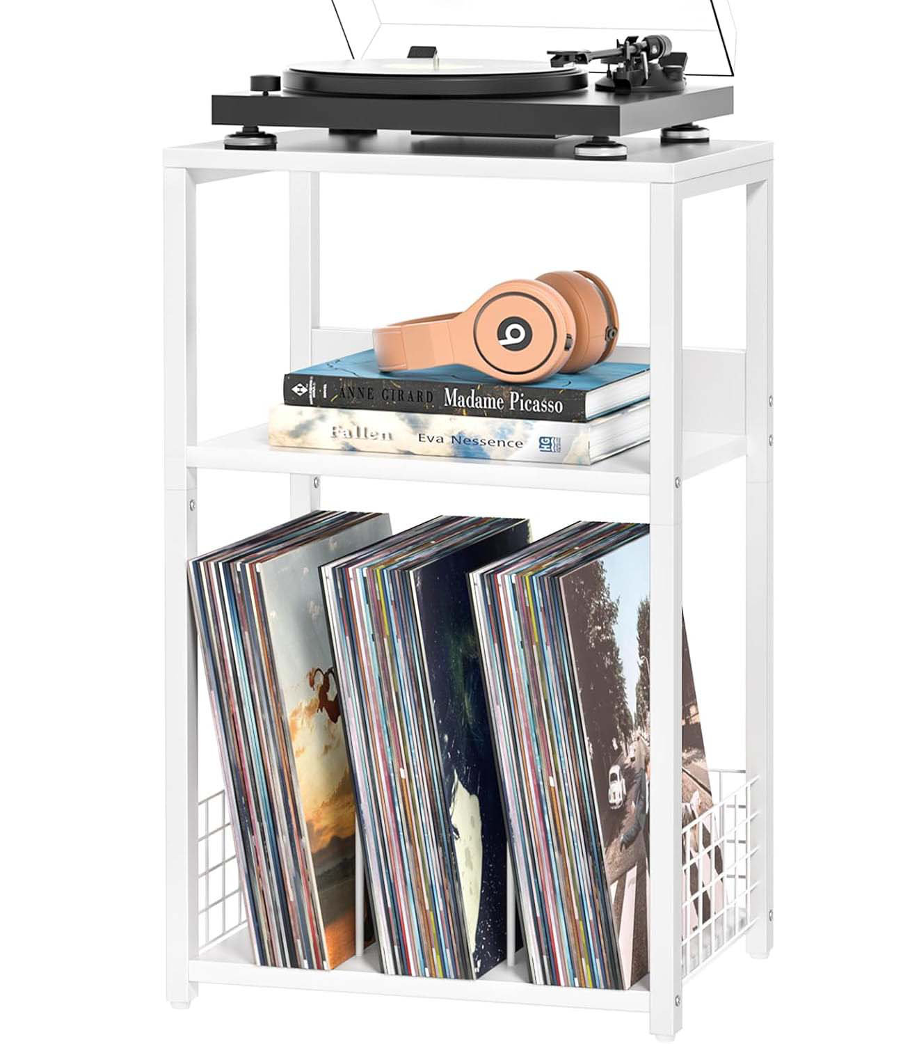 Astoria Grand 3 Tier End Table,Record Player Stand with Storage Up to ...