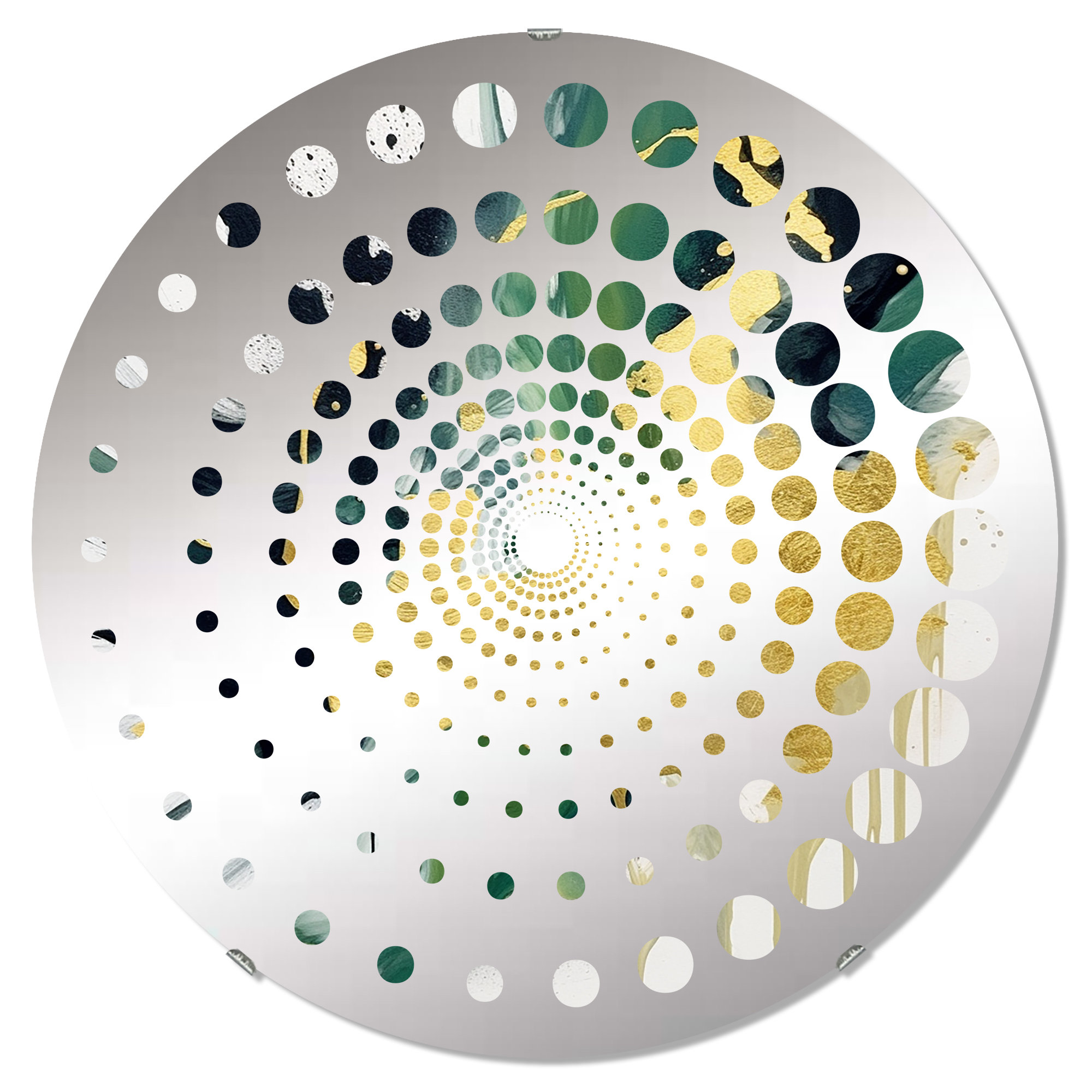 East Urban Home Green And Yellow Splash - Spiral Dot Decorative Mirror ...