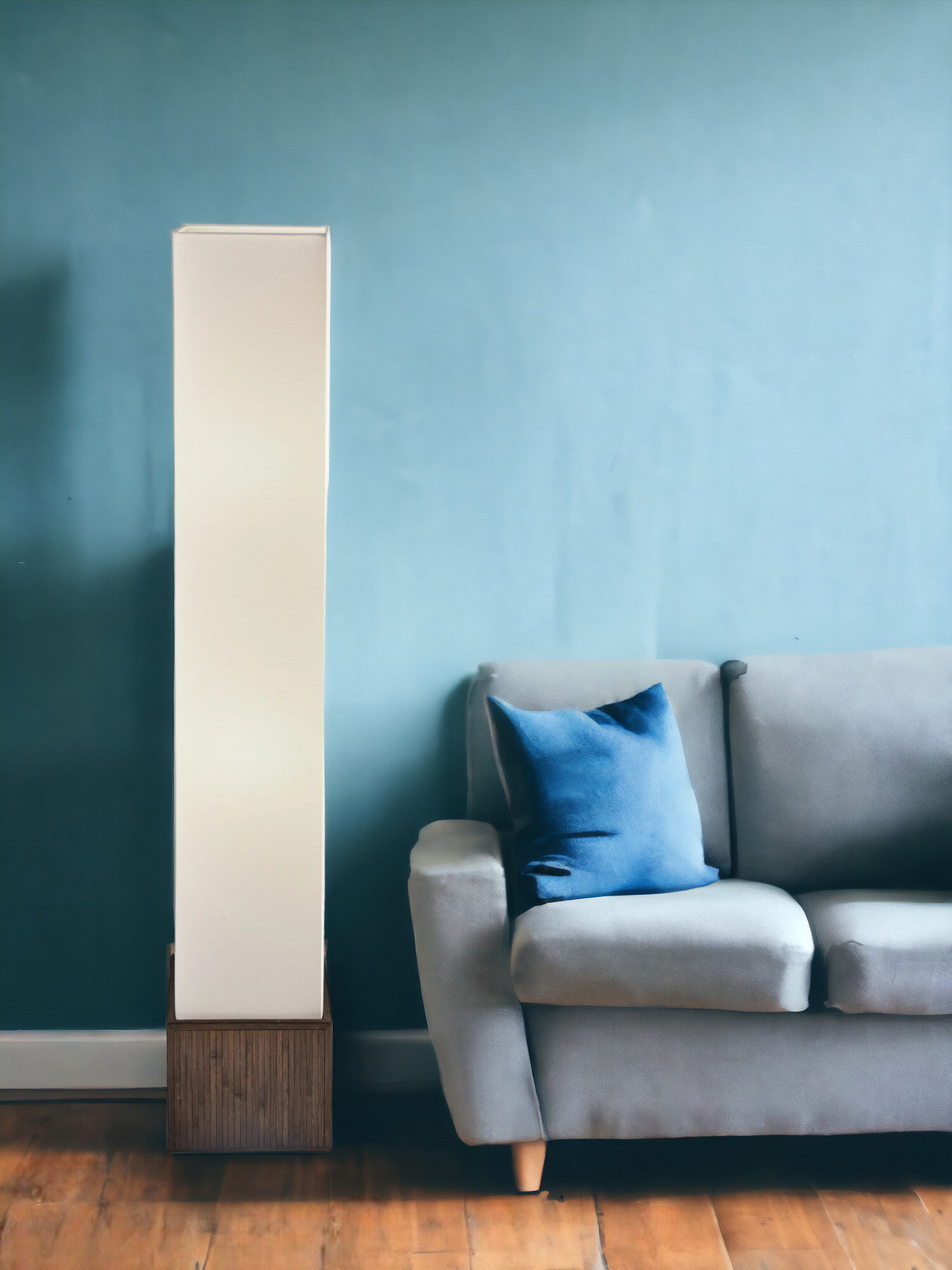 Latitude Run® Aobha 50" Brown Rattan Lantern Floor Lamp with Long White ...