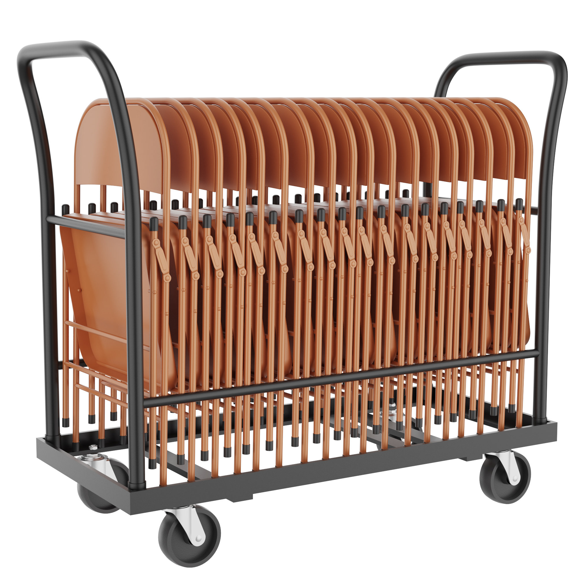 REGILLER Folding Chair Cart with Wheels,L-Shaped Folding Chair,300 LBS ...