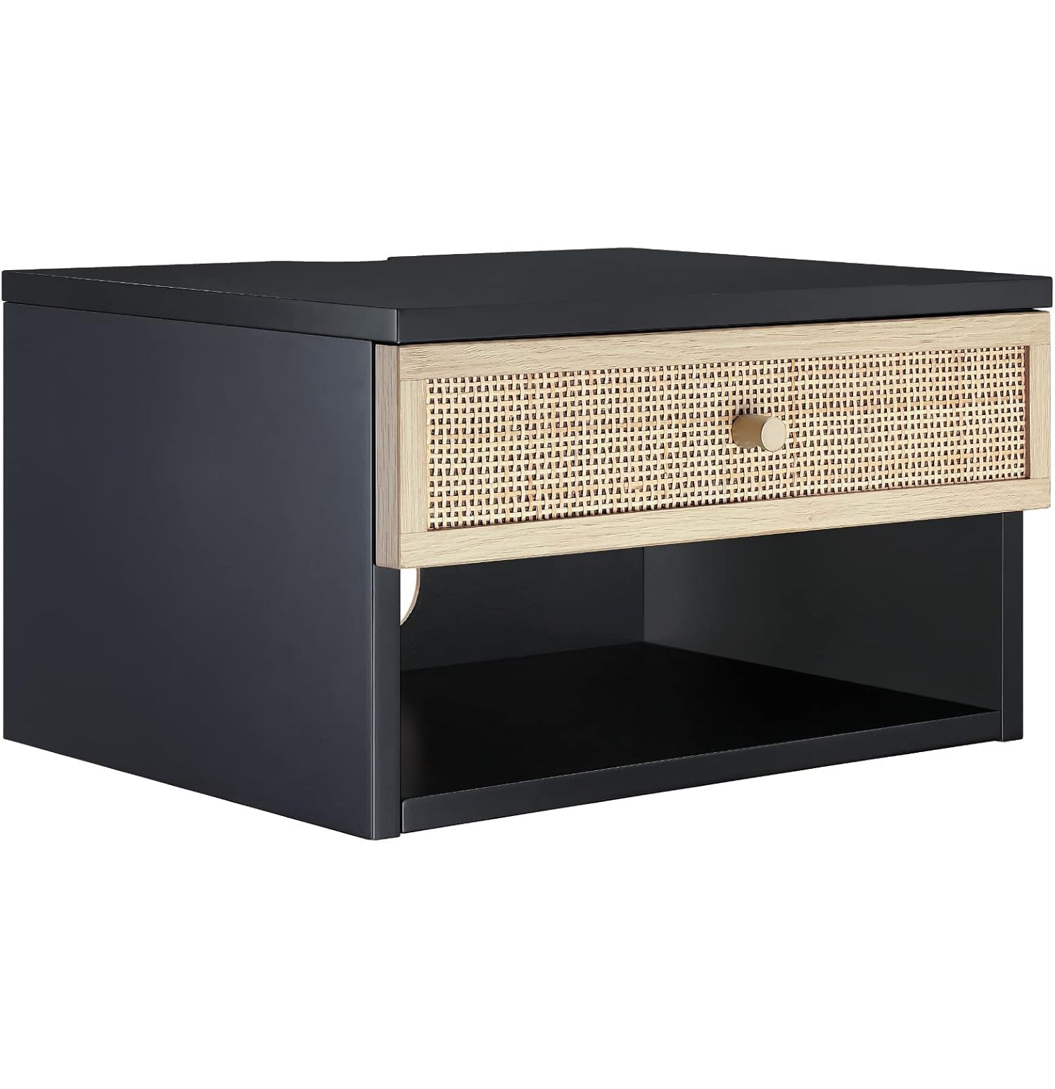 Bayou Breeze Wall Mounted Floating Bedroom Nightstand with Storage ...