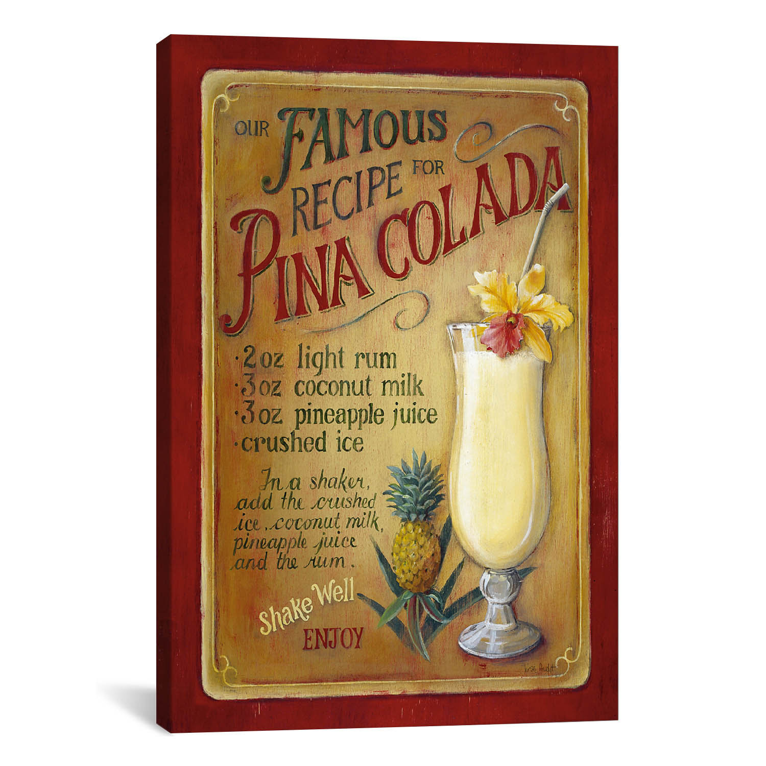 Bay Isle Home™ Decorative Art 'Famous Recipe for Pina Colada' by Lisa ...