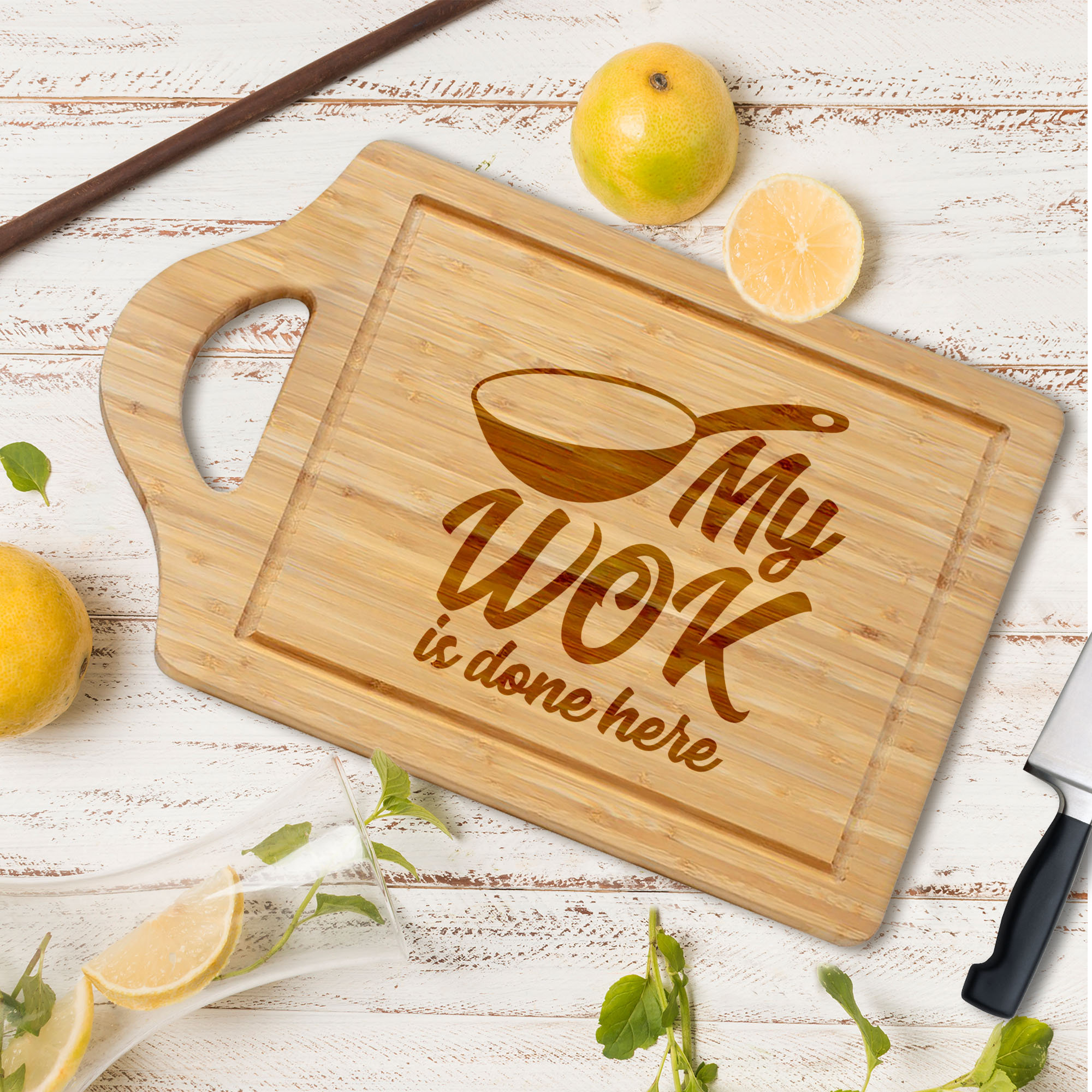 MentionedYou Wok’s Done - 1 Piece Bamboo Cutting Board | Wayfair