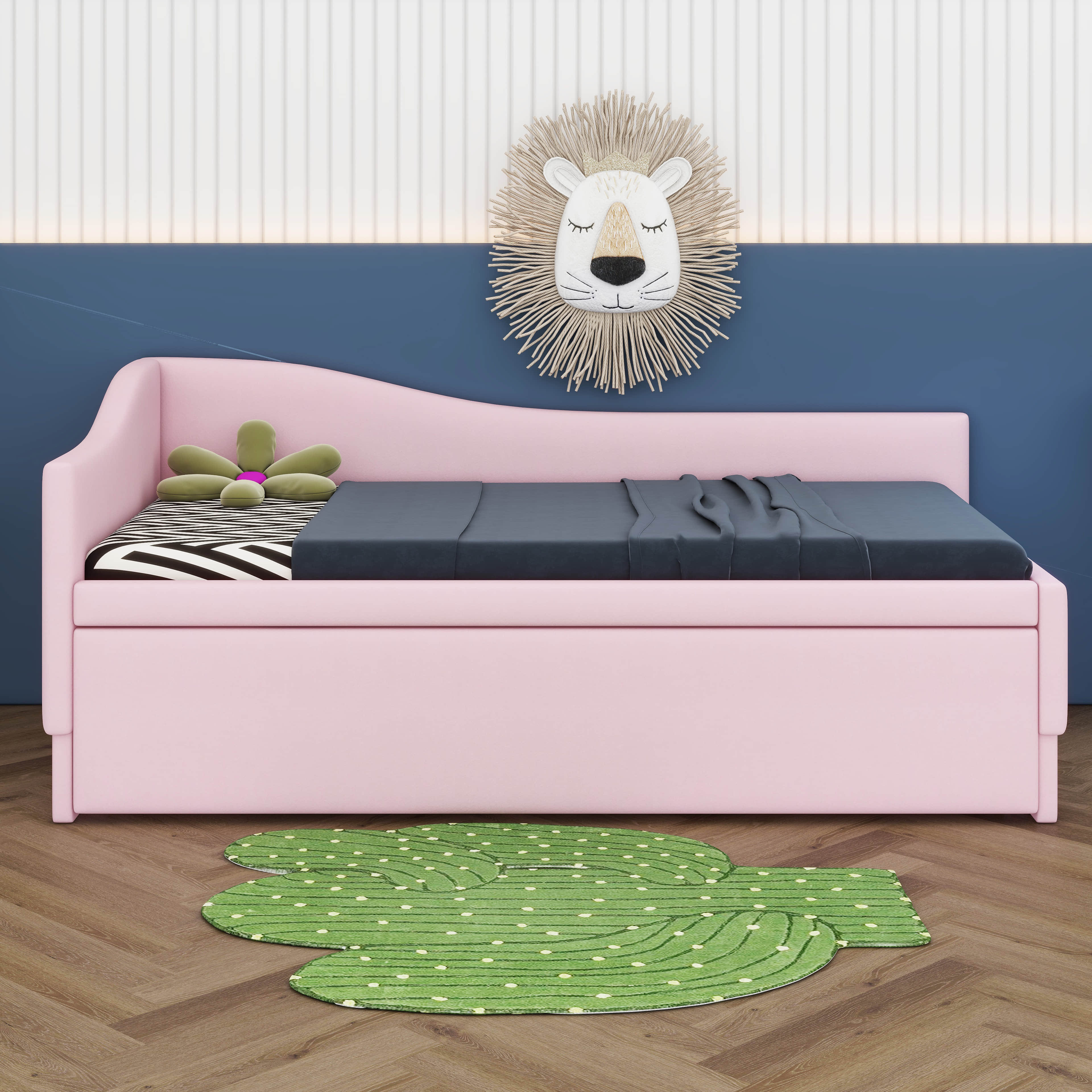 Lark Manor™ Twin Size Upholstered Daybed With Pop Up Trundle, Twin To ...