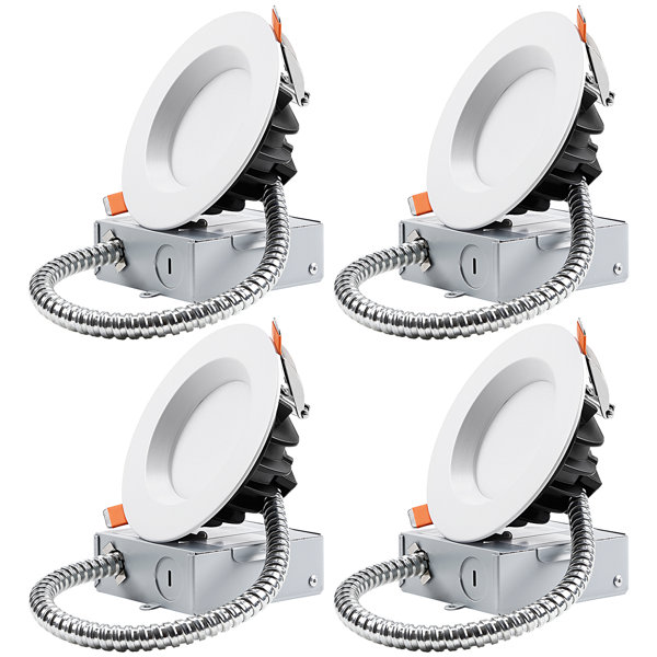 TORCHSTAR 4 Inch Led Slim Recessed Lighting With Junction Box, 12w(90w ...