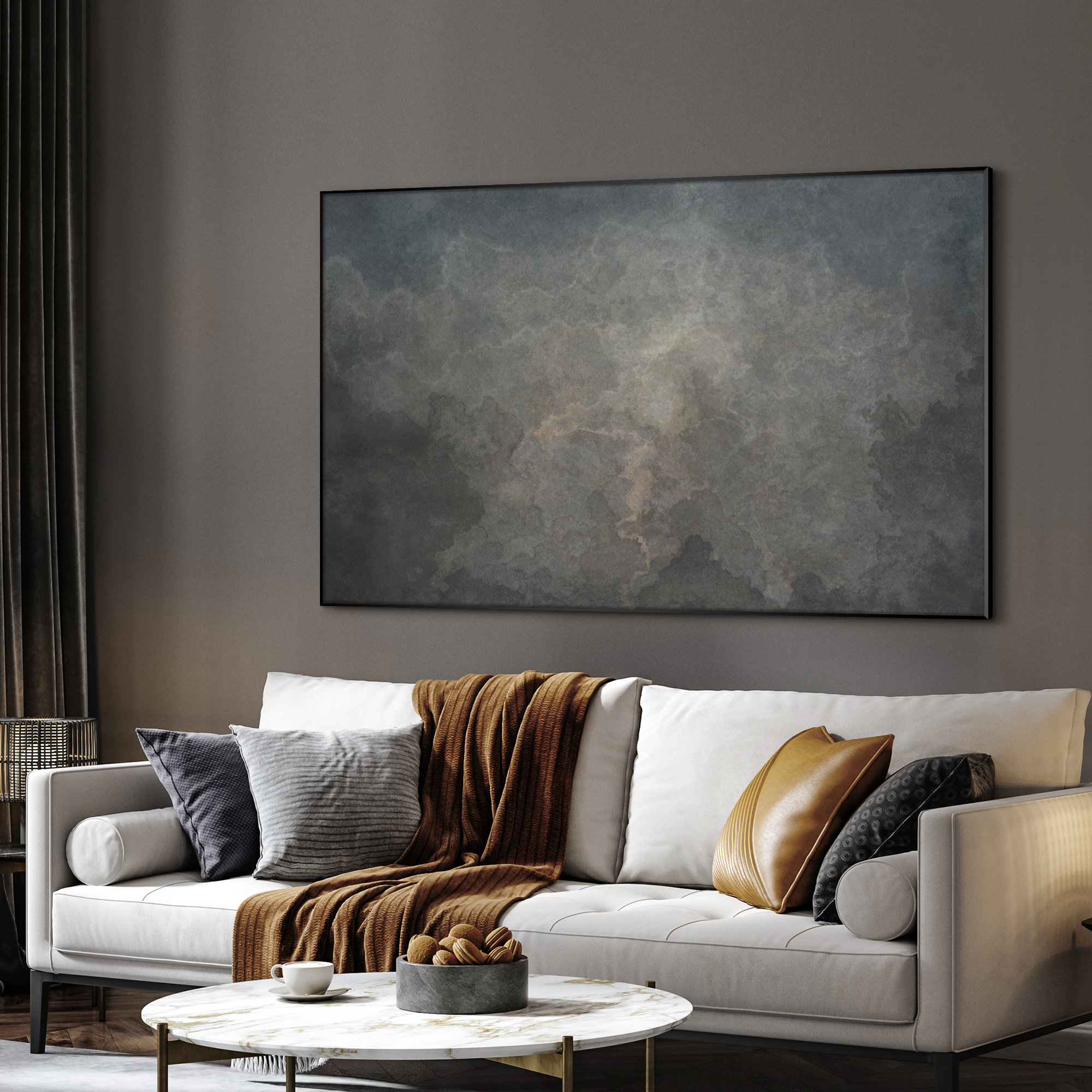 SIGNLEADER Extra Large Gray Thundercloud Wall Art Print - Moody Weather ...