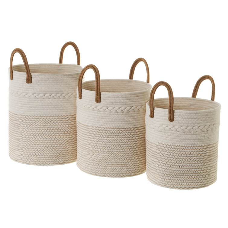 Highland Dunes Fabric 3 Piece Basket Set | Wayfair.co.uk