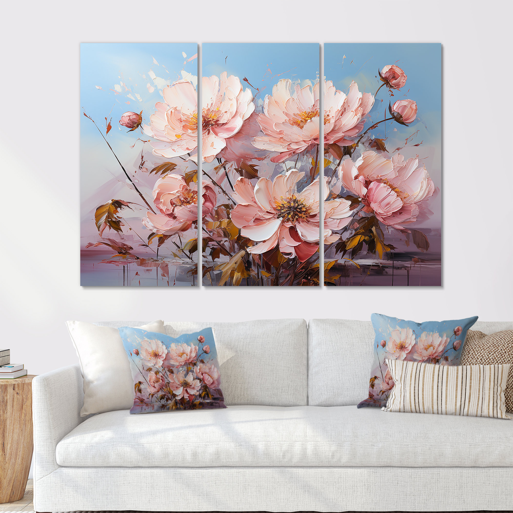 Lark Manor™ Pink Peonies Liquid Art Flower Field IV - Flower Field ...