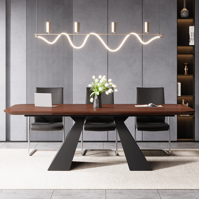 Ivy Bronx 6.5 Ft Solid Wood Conference Table | Wayfair
