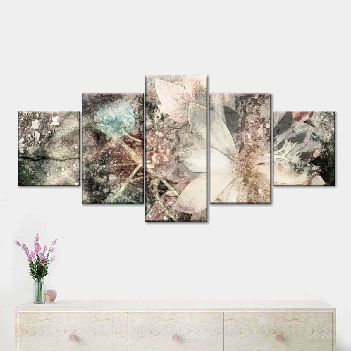 Brayden Studio® Abstract Floral Elements Wall Art Multi Piece Canvas ...