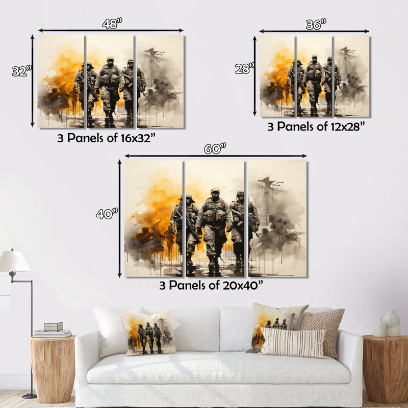 Design Art Army Camaraderie in Arms II - Army Metal Wall Decor Set ...