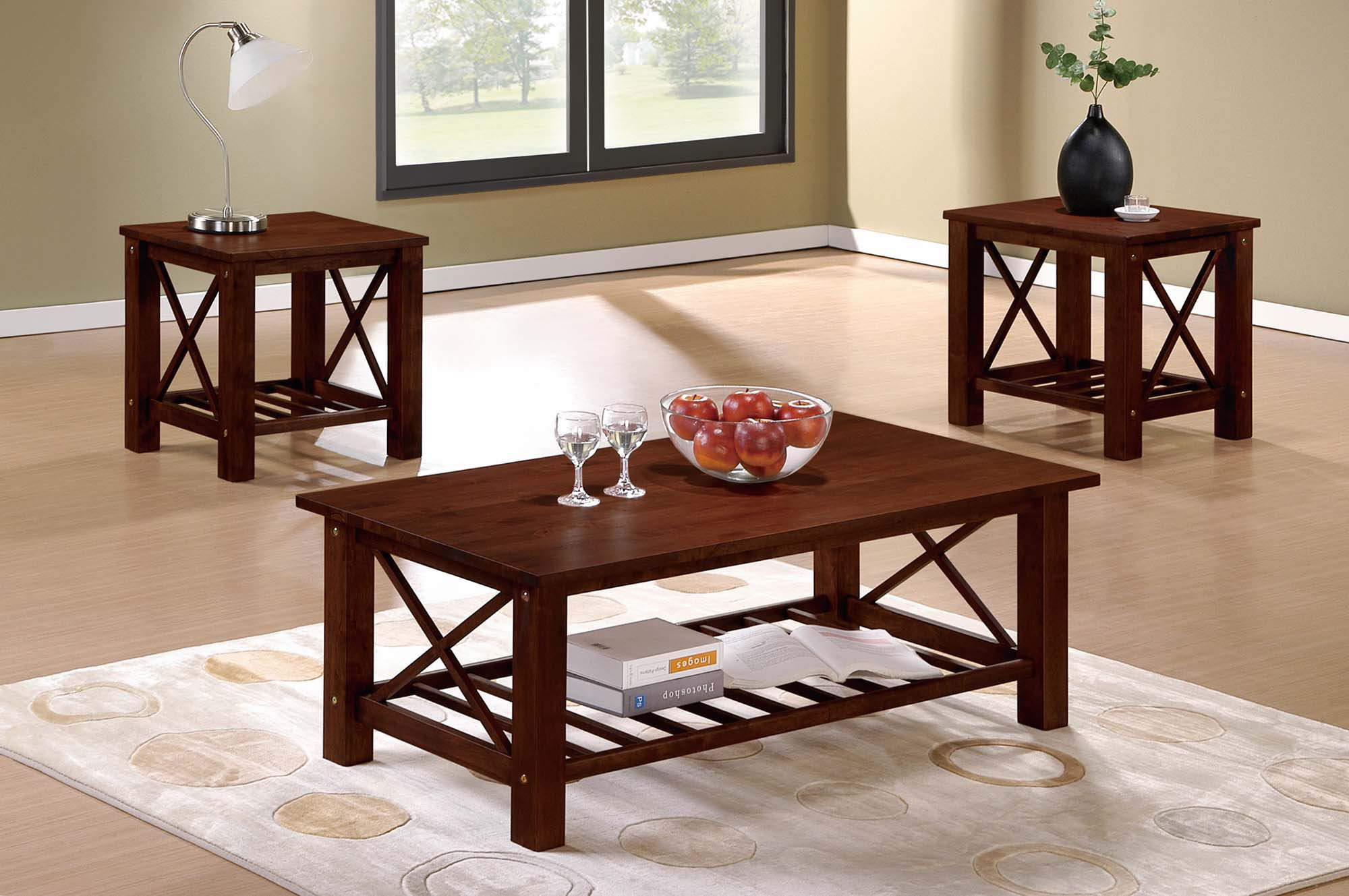 Gracie Oaks 1X Coffee Table And 2X End Tables 3Pc Coffee Table Set Legs ...