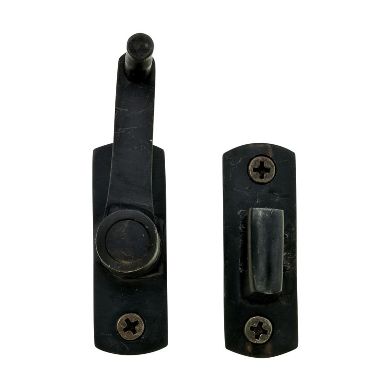 The Renovators Supply Inc. Black Brass Cabinet Flip H Latch 2" H Flush ...