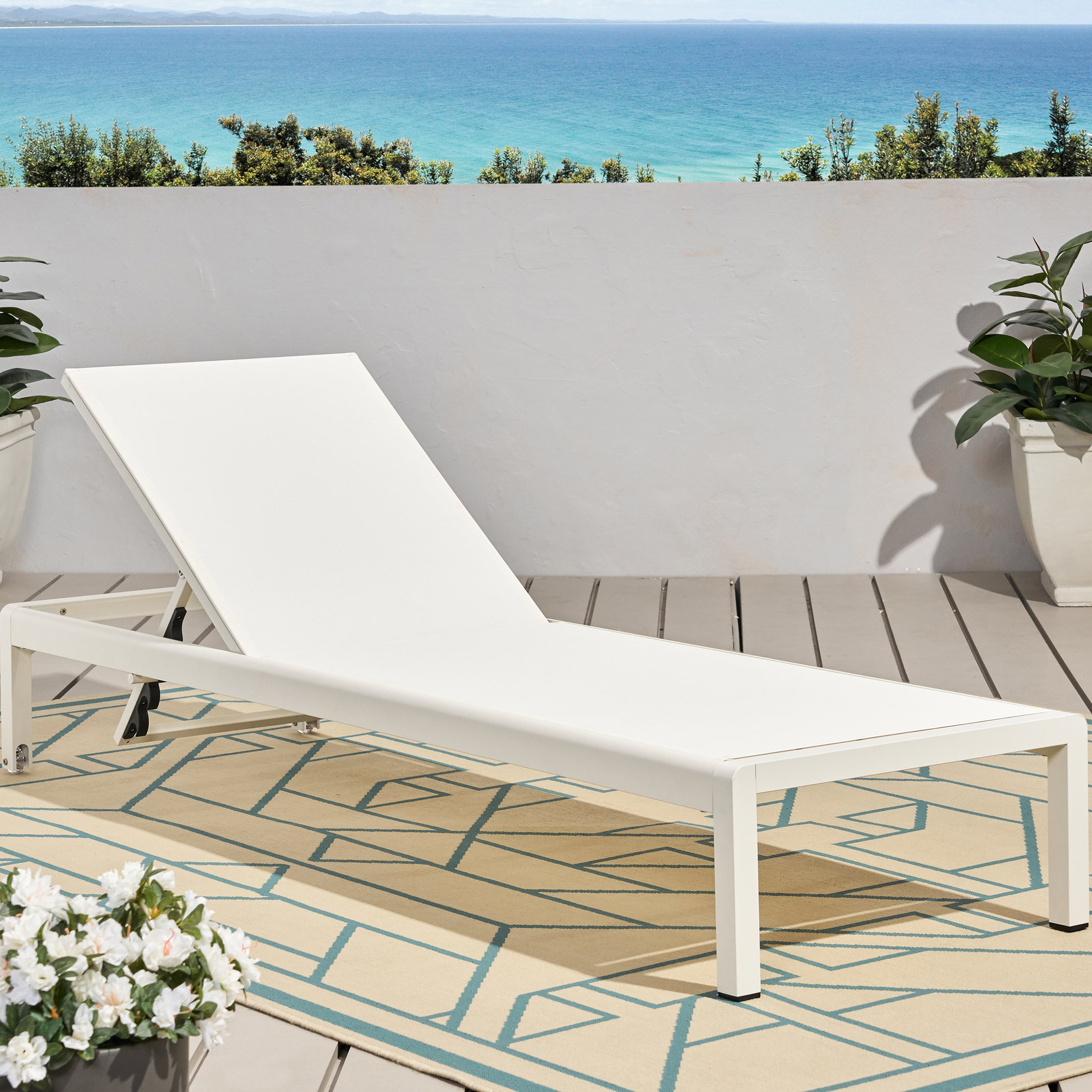 Latitude Run® Comfortable Ventilated Mesh Chaise Lounge With Stable ...