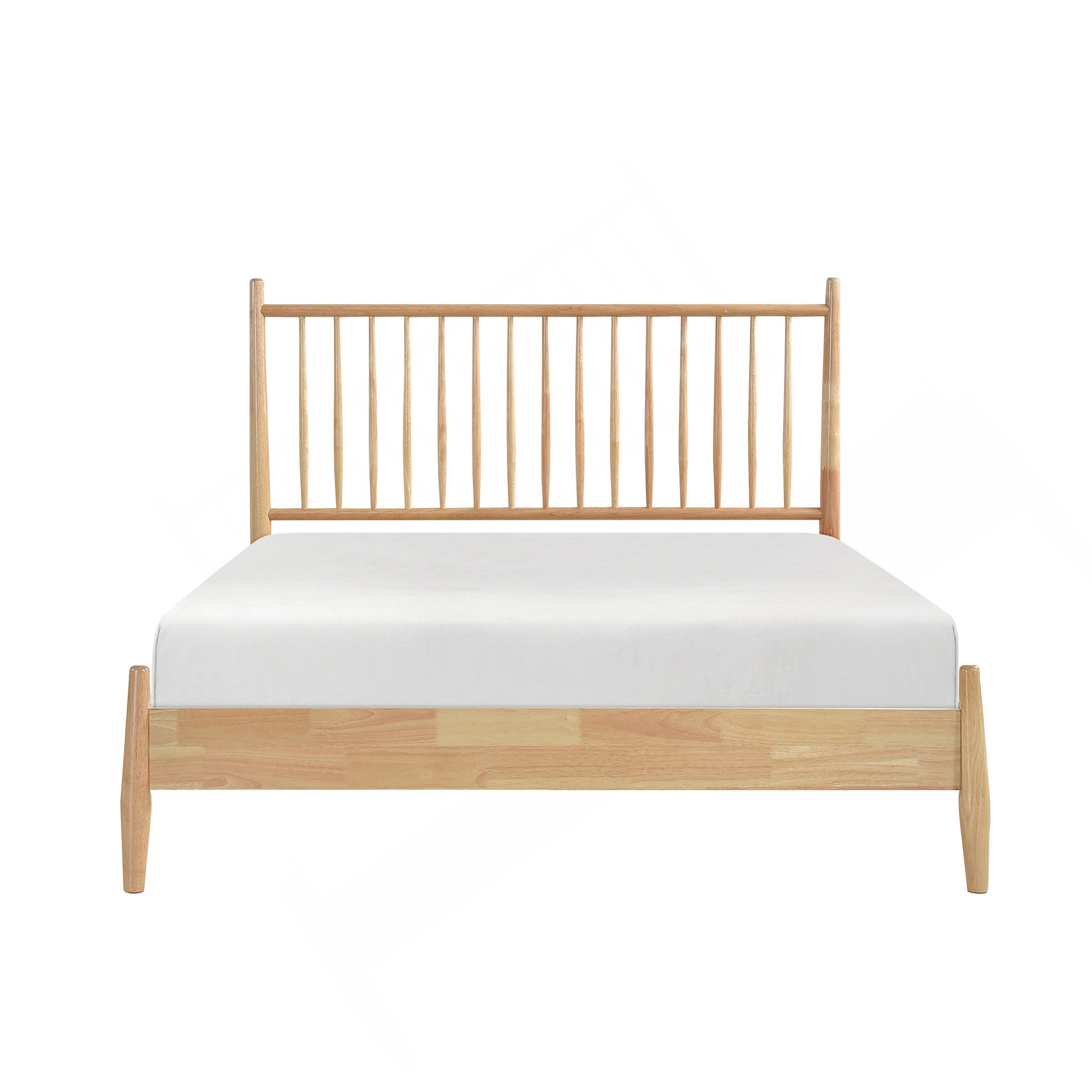 George Oliver Mid-Century Modern Design Platform Bed 1Pc Wooden Bedroom ...