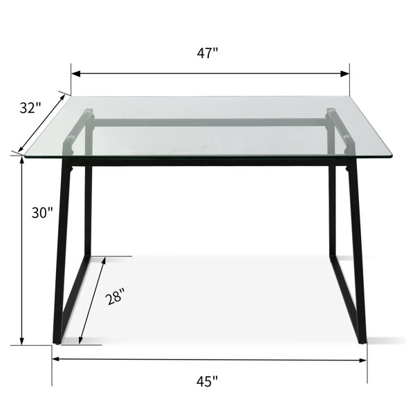 Mercury Row® Seibold Glass Top Metal Base Dining Table & Reviews | Wayfair