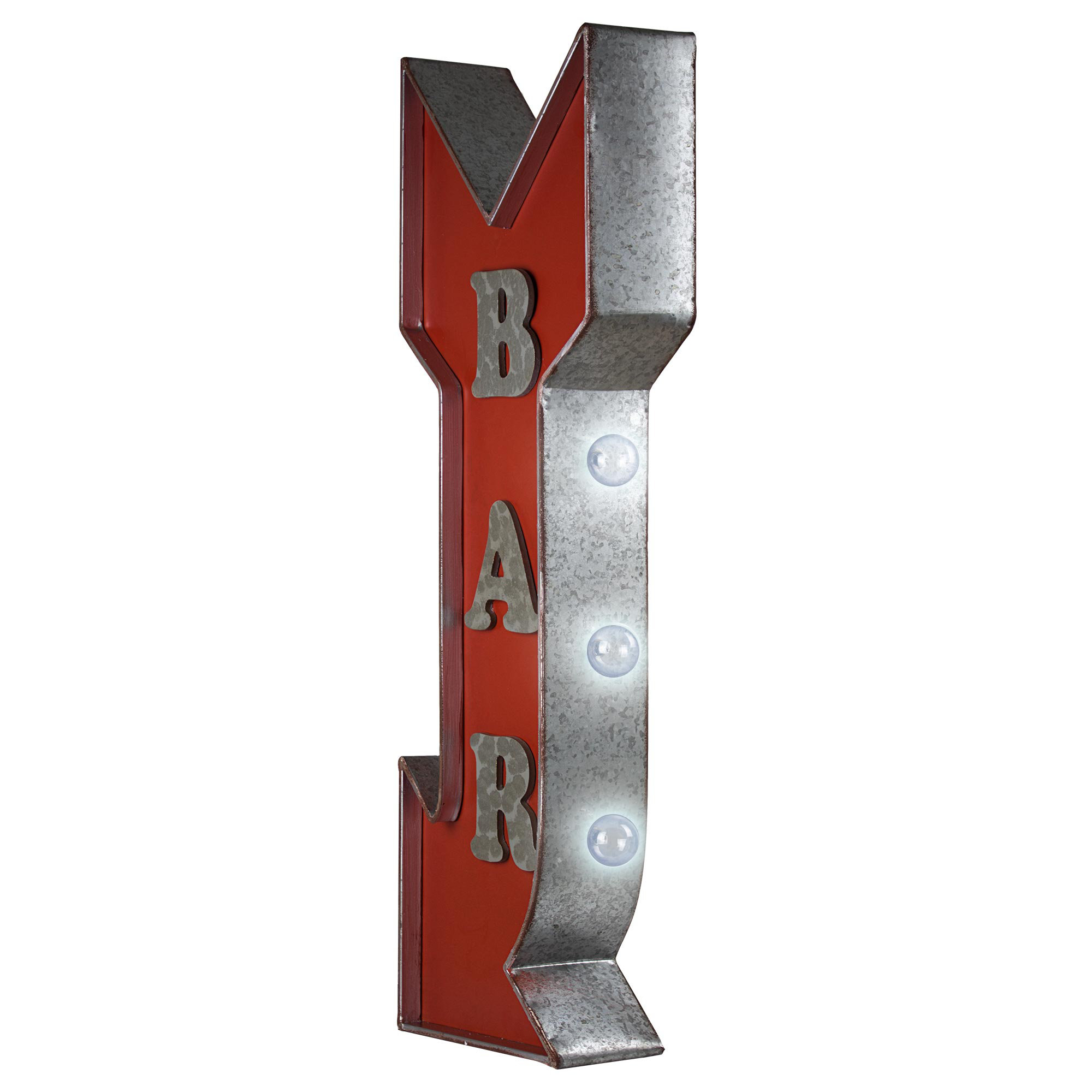 Trinx Bar Arrow LED Marquee Sign Off the Wall Decor - 30" x 10 ...