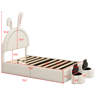 Zoomie Kids Upholstered Rabbit-Shape Bed With Footboard Storage And ...