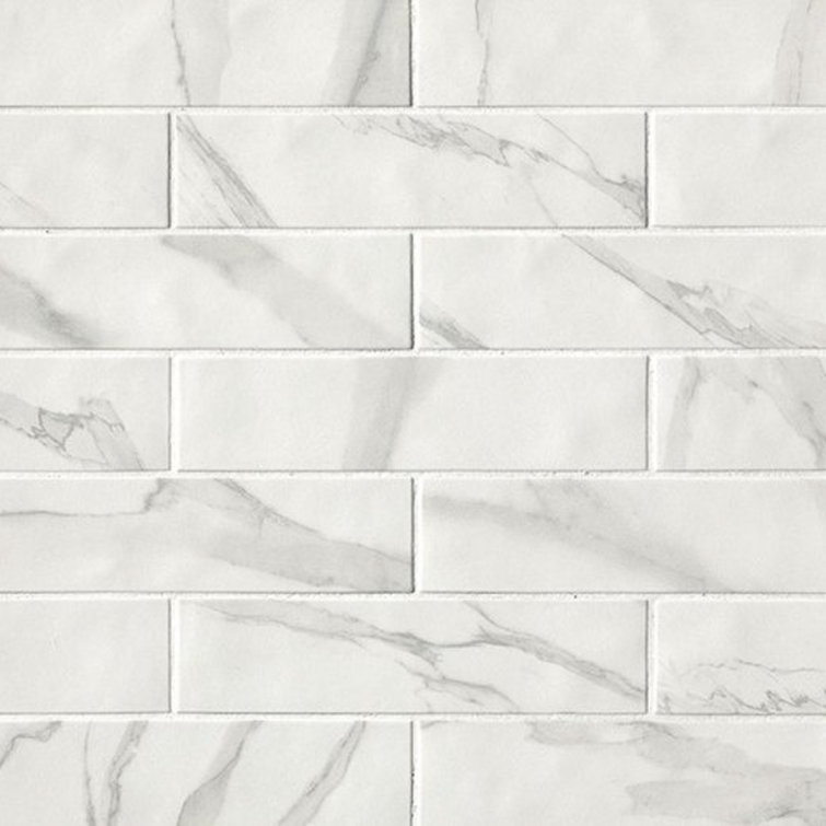 Encore Surfaces Roma 3" x 12" Statuario/Marble Look Subway Wall Tile ...