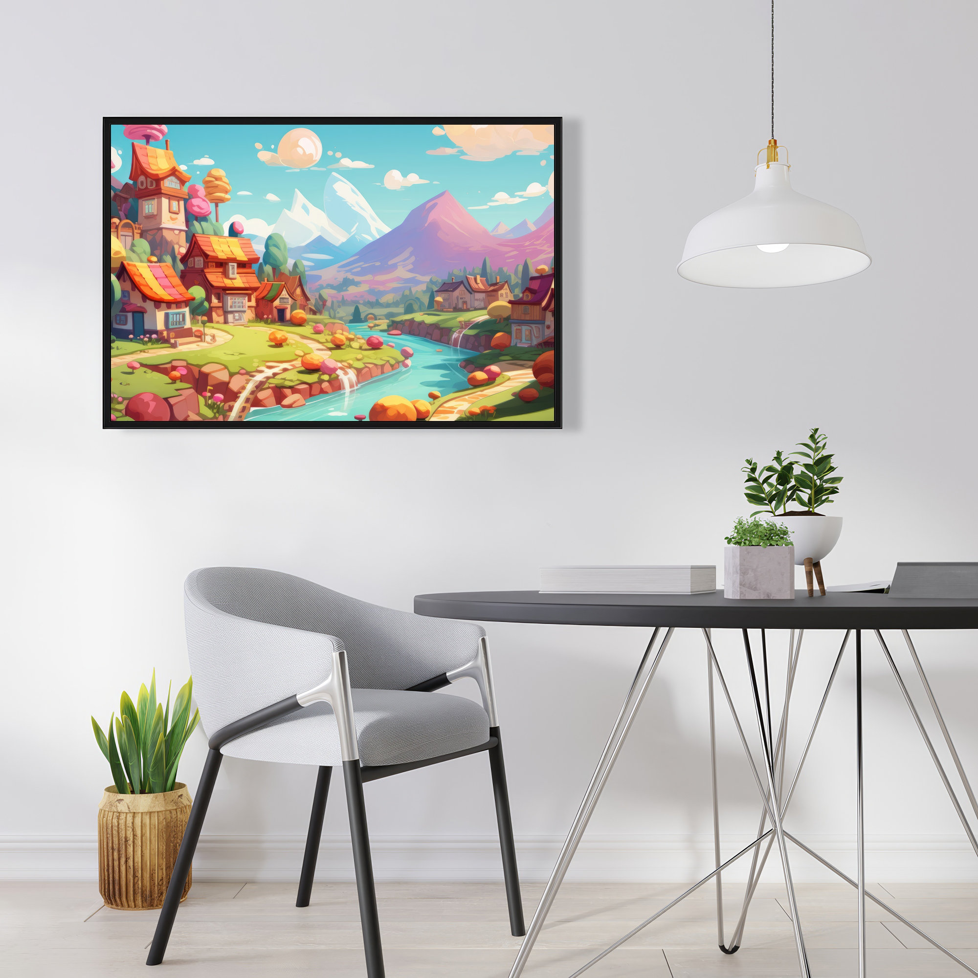 Winston Porter Sweet town - Framed canvas | Wayfair