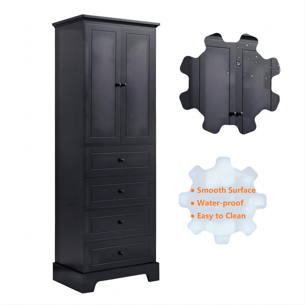 Red Barrel Studio® Quintell Freestanding Linen Cabinet | Wayfair