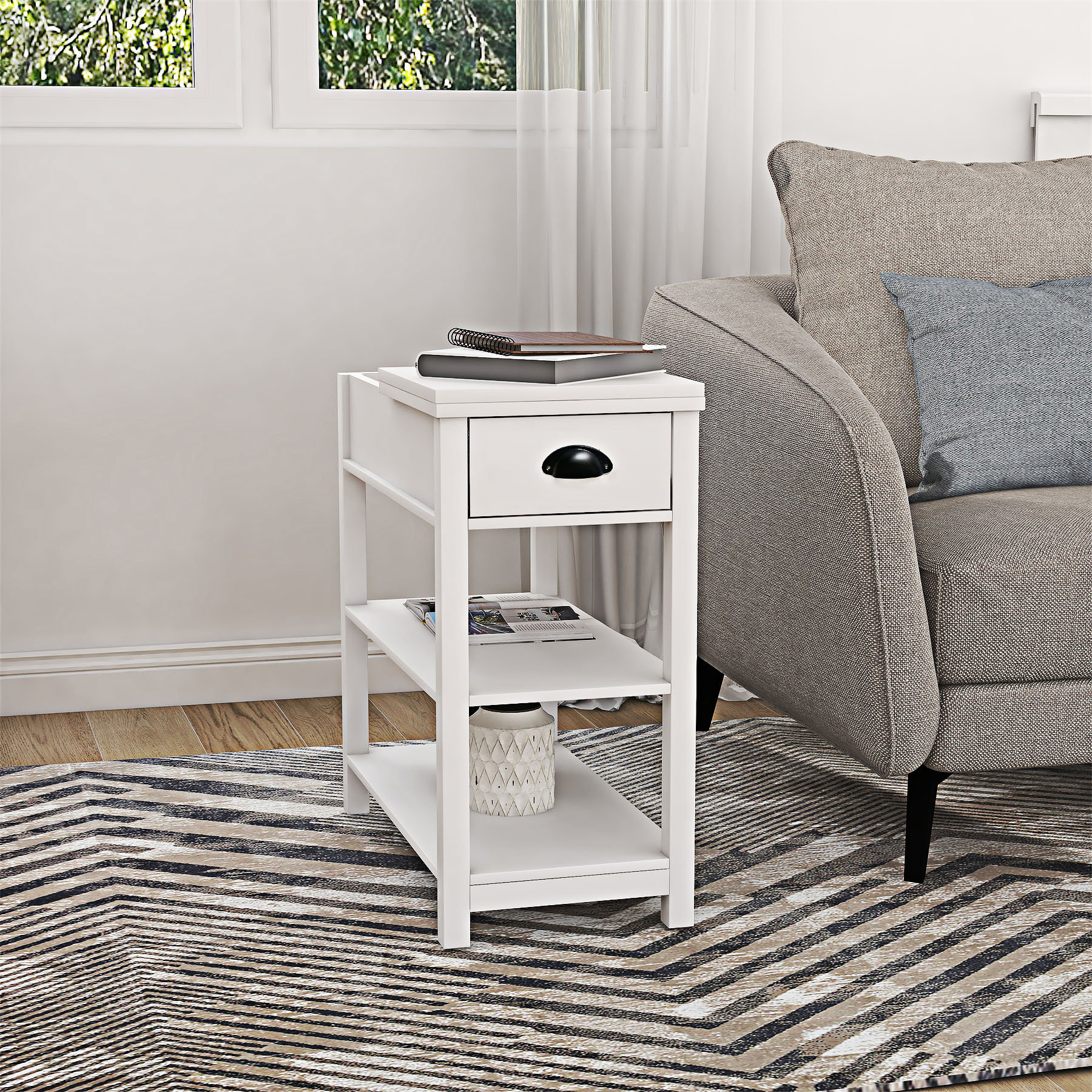 Winston Porter End Table with Drawers and Bottom Partition in Flip Over ...