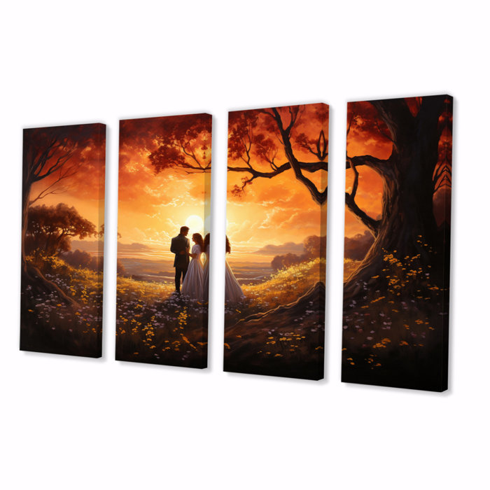 Winston Porter Romantic Couple Landscape Luminous Embrace IV On Canvas ...