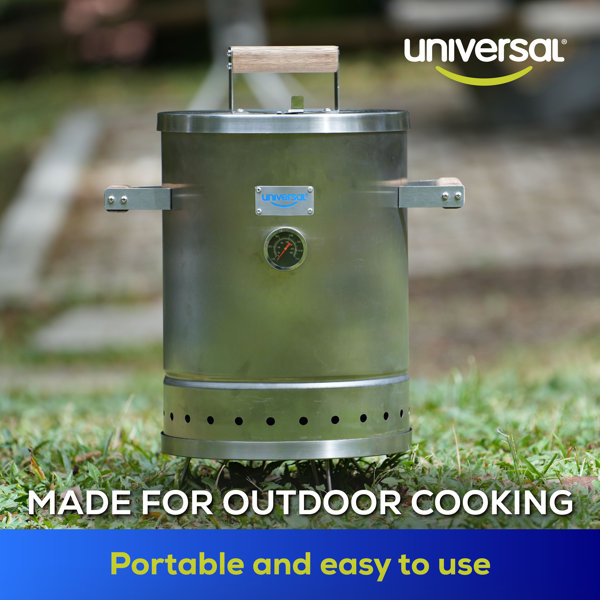 Universal Stainless Steel Small 6-pound Charcoal Barrel Smoker with ...