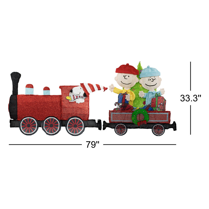 The Holiday Aisle® 2 Piece Train with Peanuts Gang Lighted Display Set ...