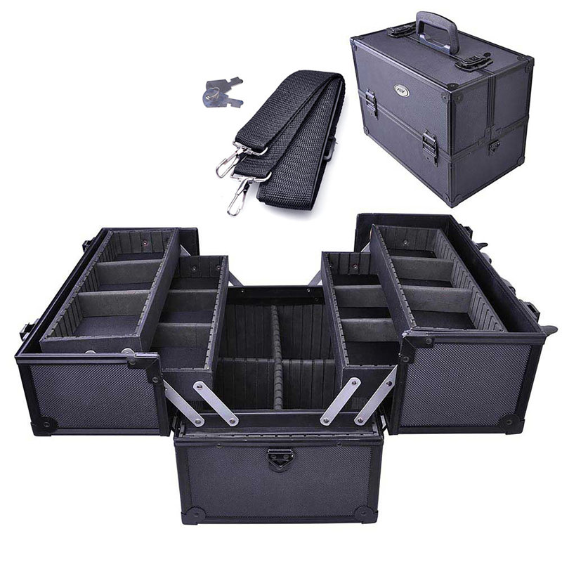 Byootique Professional Large Aluminum Makeup Train Case Box Cosmetic ...