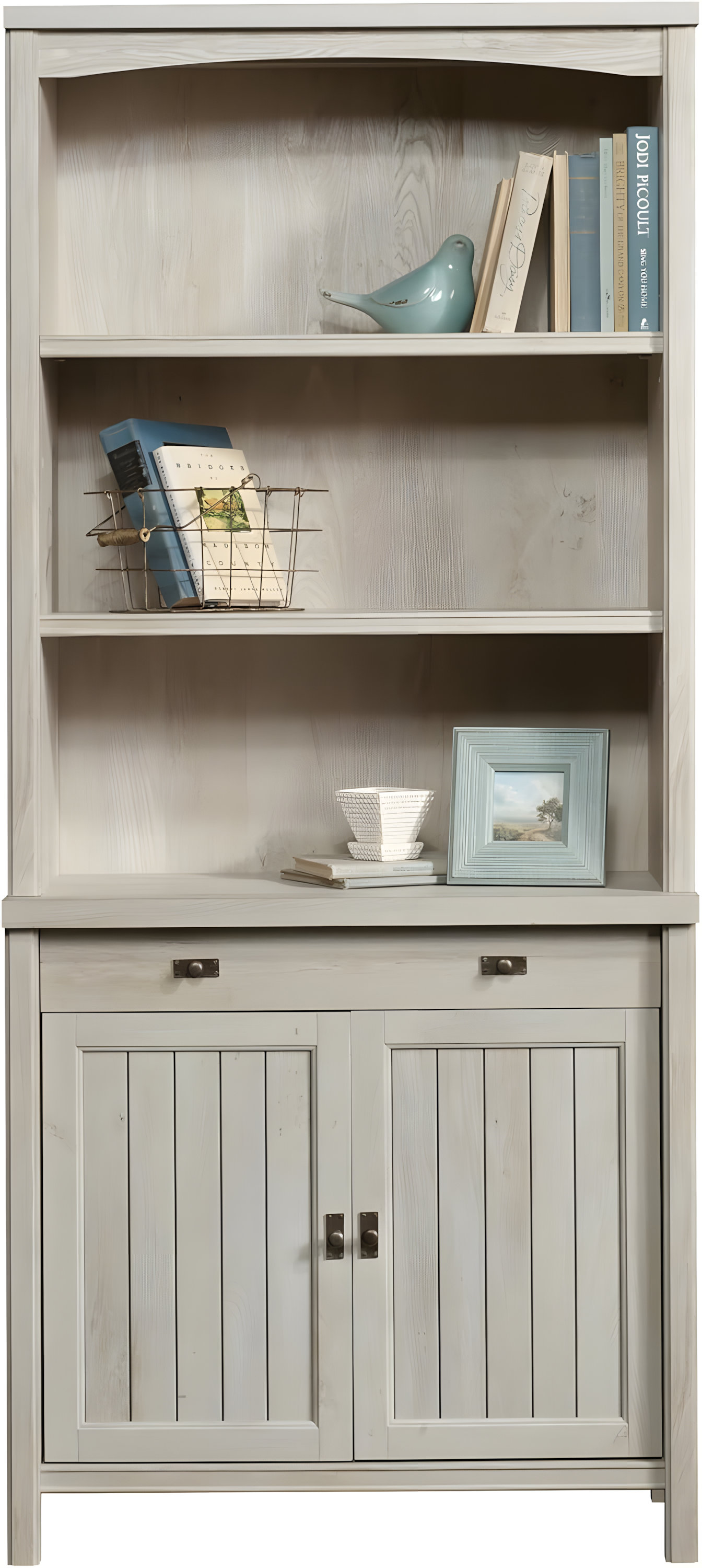Gracie Oaks Coastal Cottage Library Base Cabinet With Drawer And ...