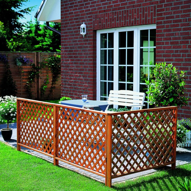August Grove Vicolo 91.5cm H x 6cm W Honey Brown Wood Fence Panel ...