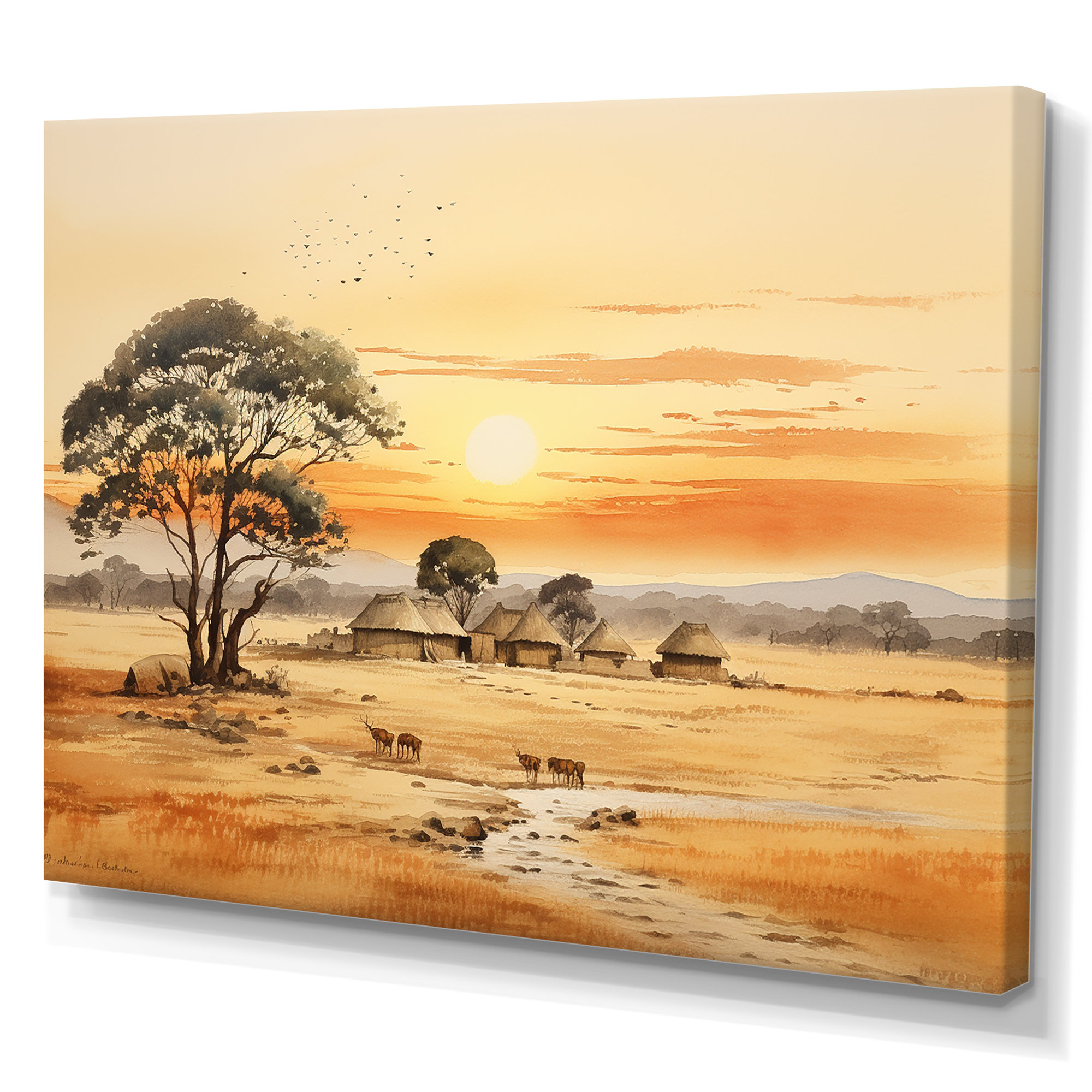 Millwood Pines Beige African Safari Landscape IV - Africa Wall Art ...