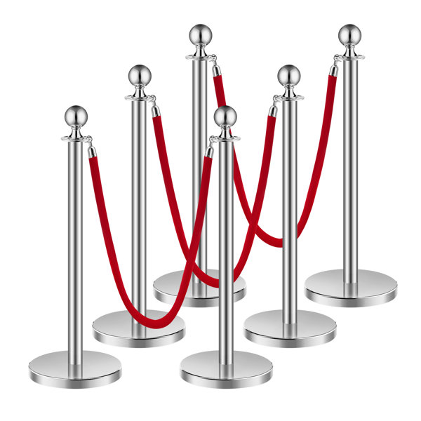 Stellweilan Tessberg Stanchions and Velvet Ropes 6Pcs, Hollow Base with ...