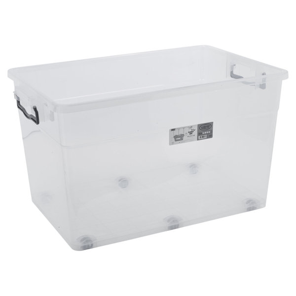 17 Stories 70L Clear Plastic Storage Box w/ Lid Rectangular Stackable ...