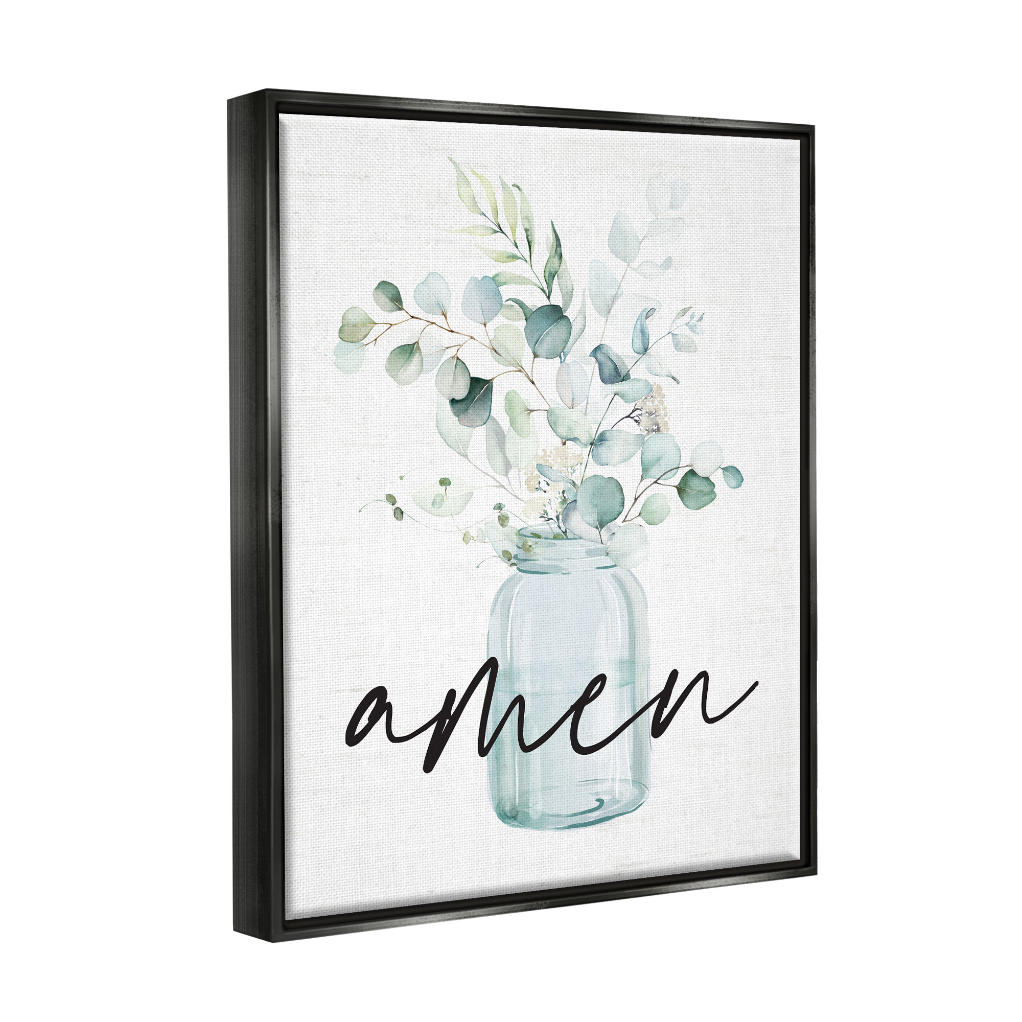 Stupell Industries Amen Religious Calligraphy Eucalyptus Botanicals ...