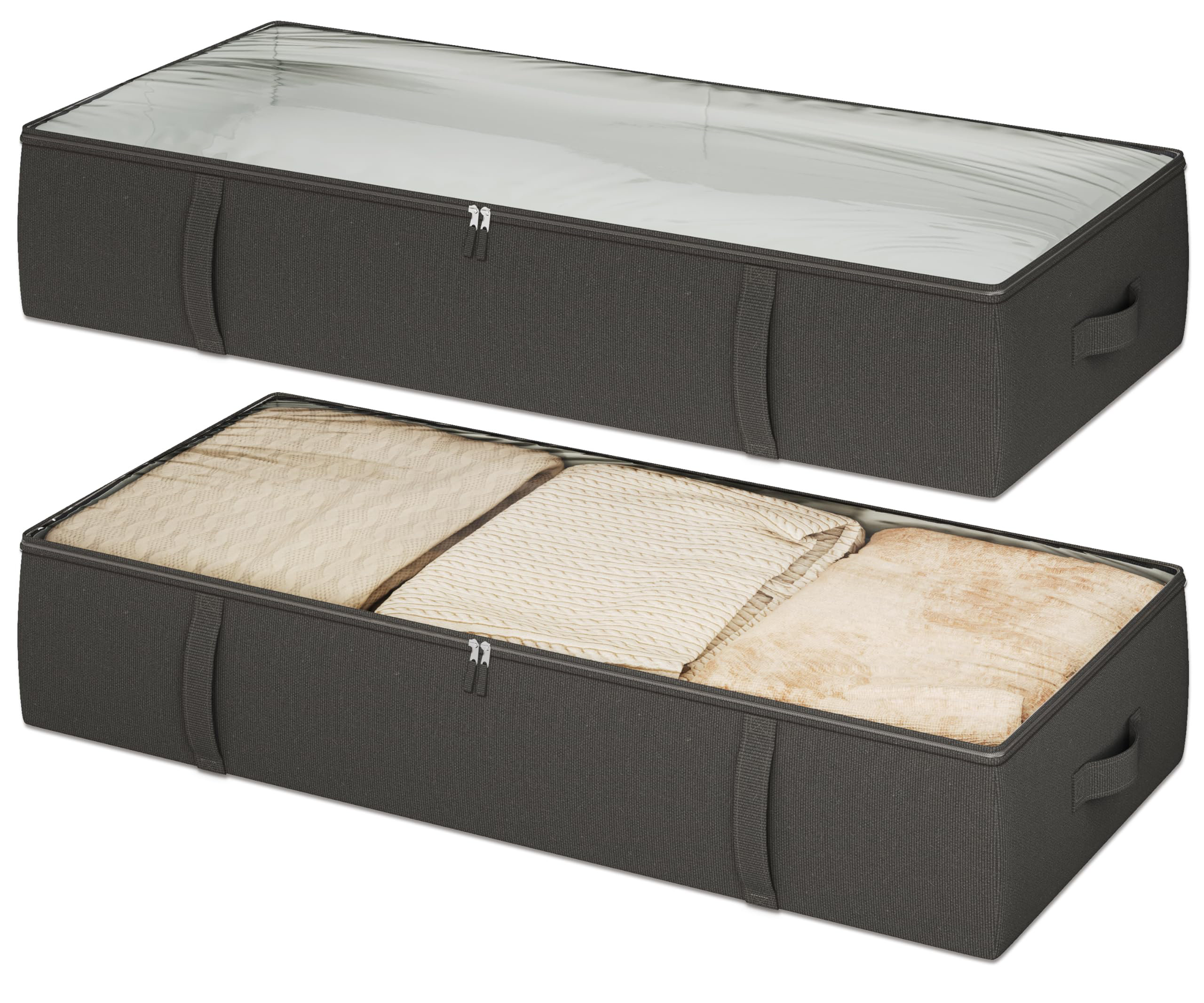 Rebrilliant 2-Pack Of 8-Inch Tall Under-Bed Clothing Storage Boxes With ...