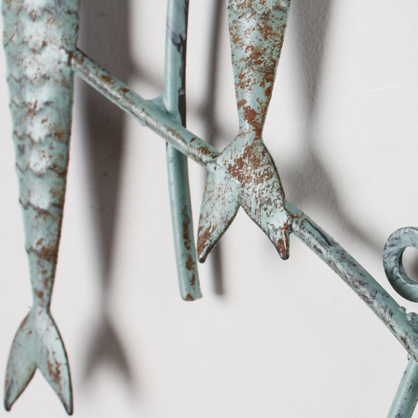 Breakwater Bay Decorative Distressed Iron School of Fish Widget Wall ...