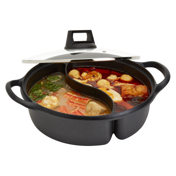 INFUSE 4.4 Quart 2-Section Non-Stick Aluminum Covered Hot Pot & Reviews ...