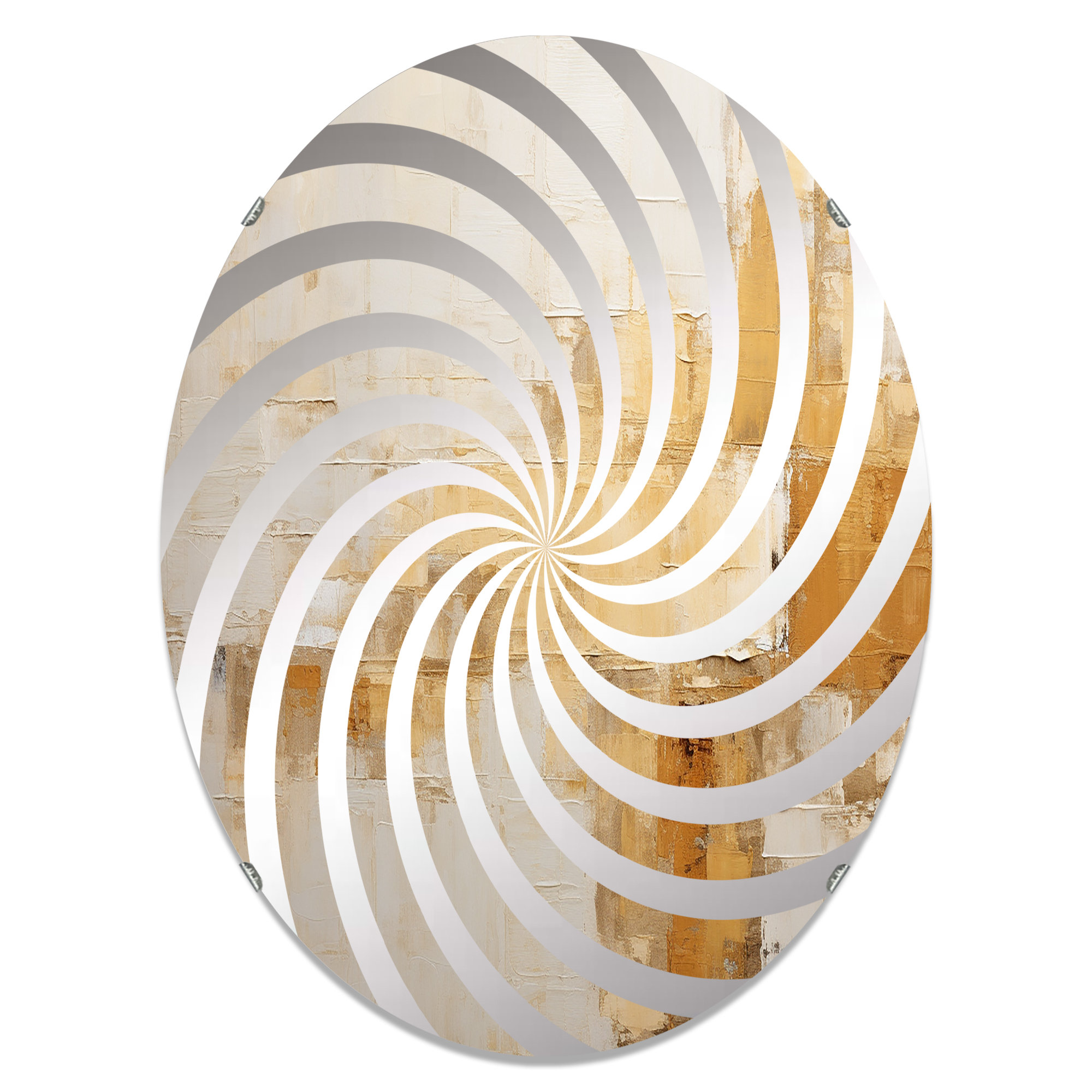 East Urban Home Minimalism Beige Horizon I - Vortex Decorative Mirror ...