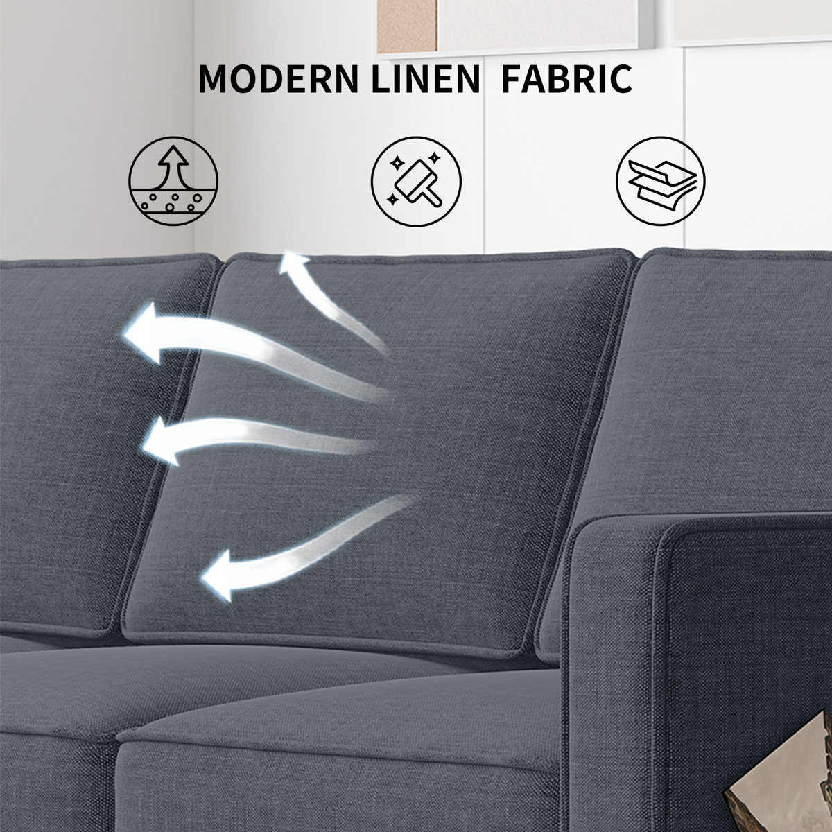 Ebern Designs Modern Sofa And Loveseat Set - Durable 3-Piece Living ...