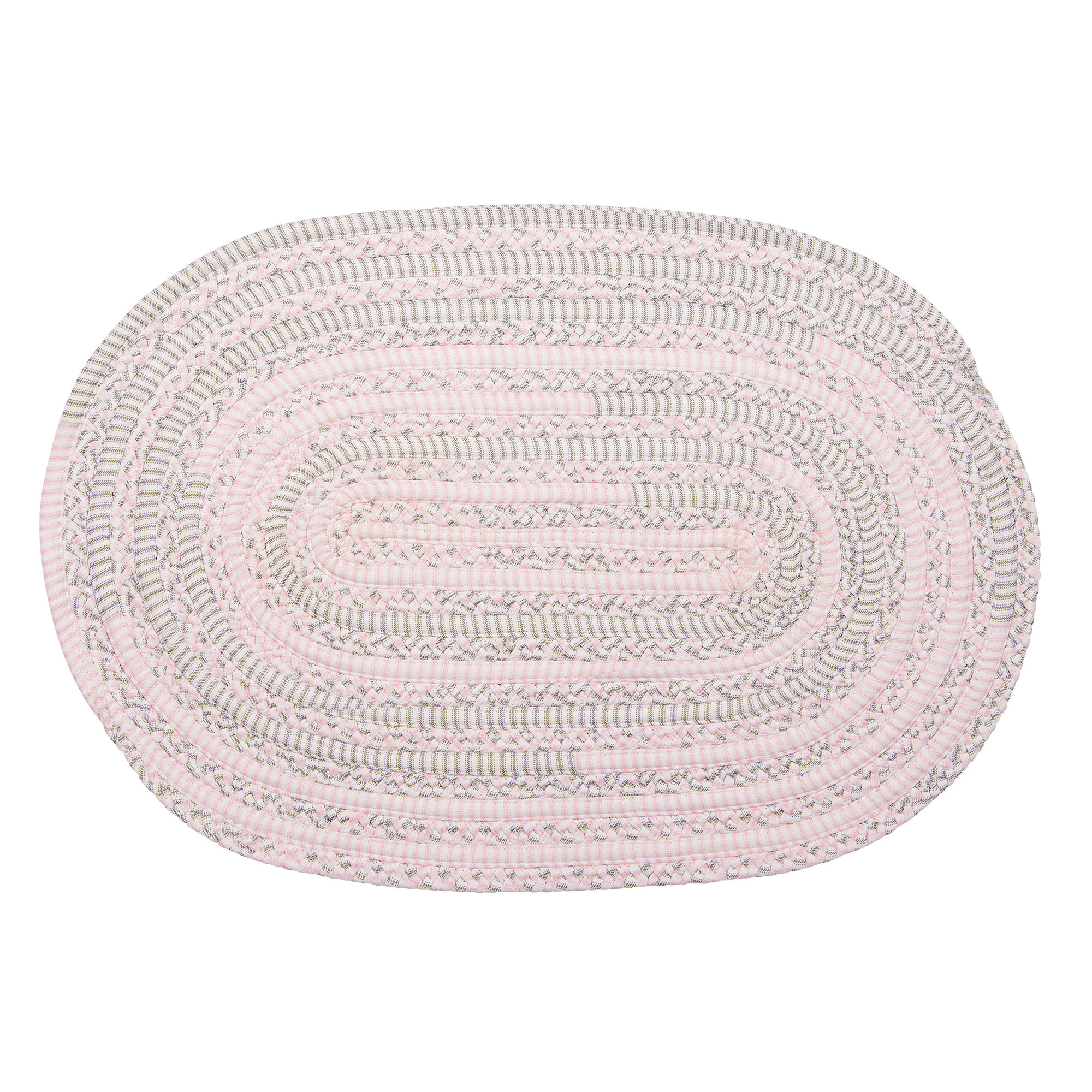 Harriet Bee Banneker Hand-Braided Pink/Gray Area Rug | Wayfair