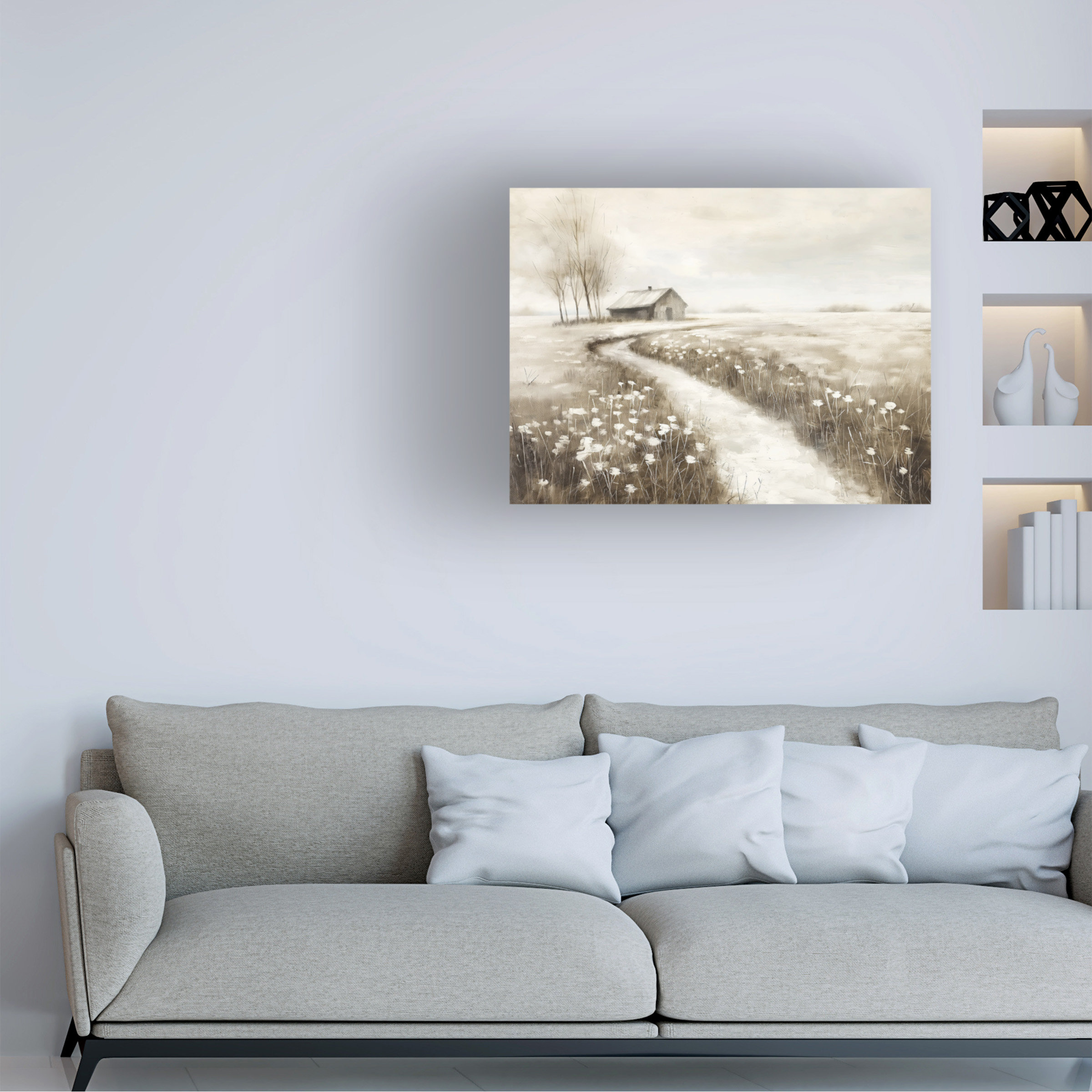 Ophelia & Co. Wrapped Canvas Wall Art - Imagine It Images 'White Barn ...