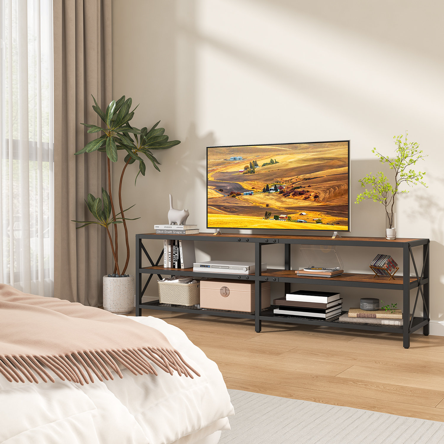 17 Stories Rebeiro TV Stand for TV up to 75 Inch,Wood TV Console ...