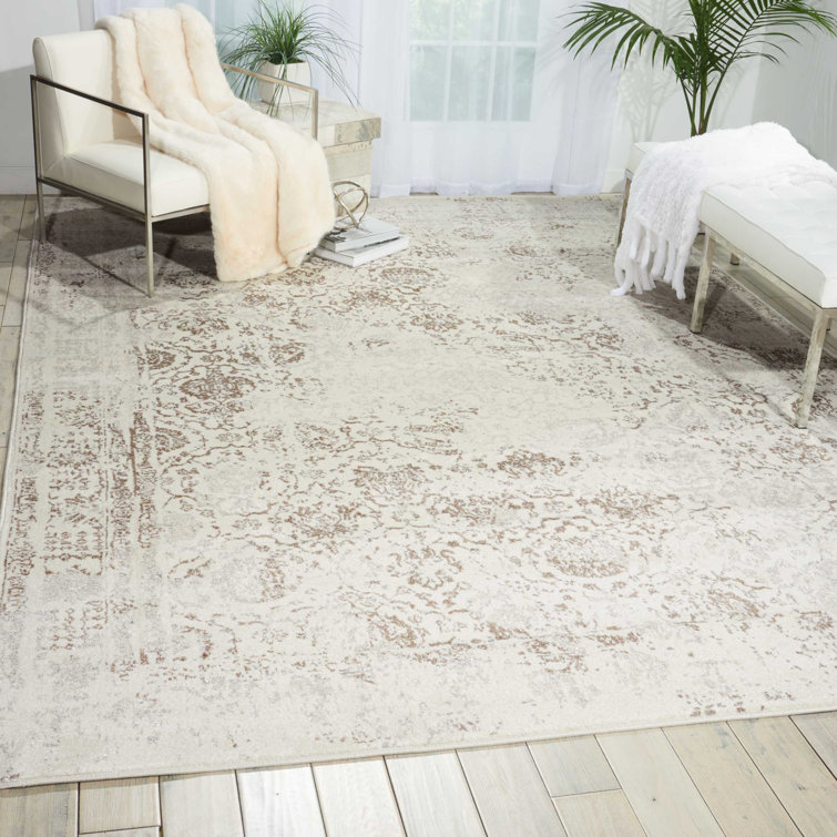 Bungalow Rose Ivory/Gray/Brown Area Rug & Reviews | Wayfair