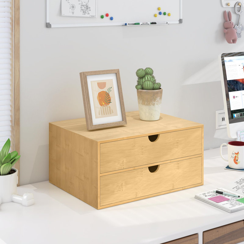 Gracie Oaks Bamboo Desk Drawer Organizer | Wayfair