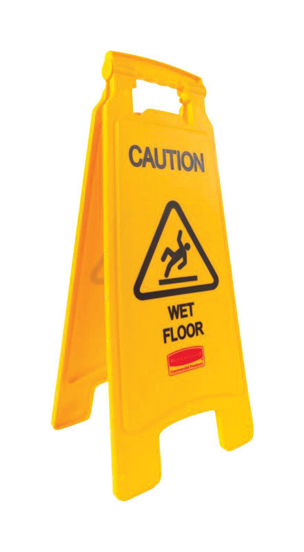 Rubbermaid Commercial Products Plastic Caution Wet Floor Sign | Wayfair
